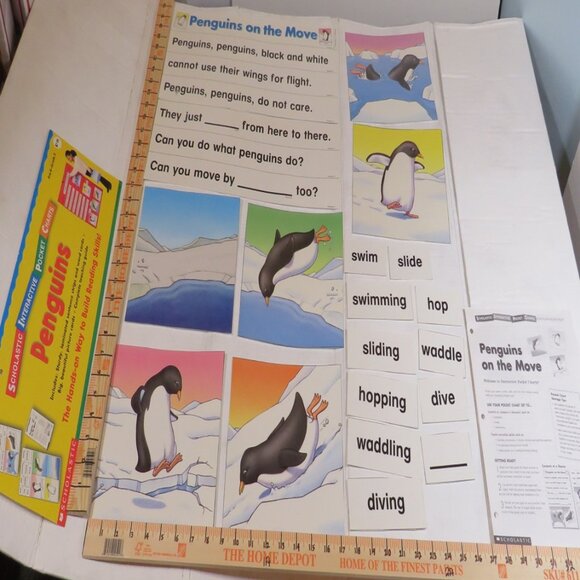 Scholastic | Toys | Penguins Pocket Chart Complete Set Laminated ...
